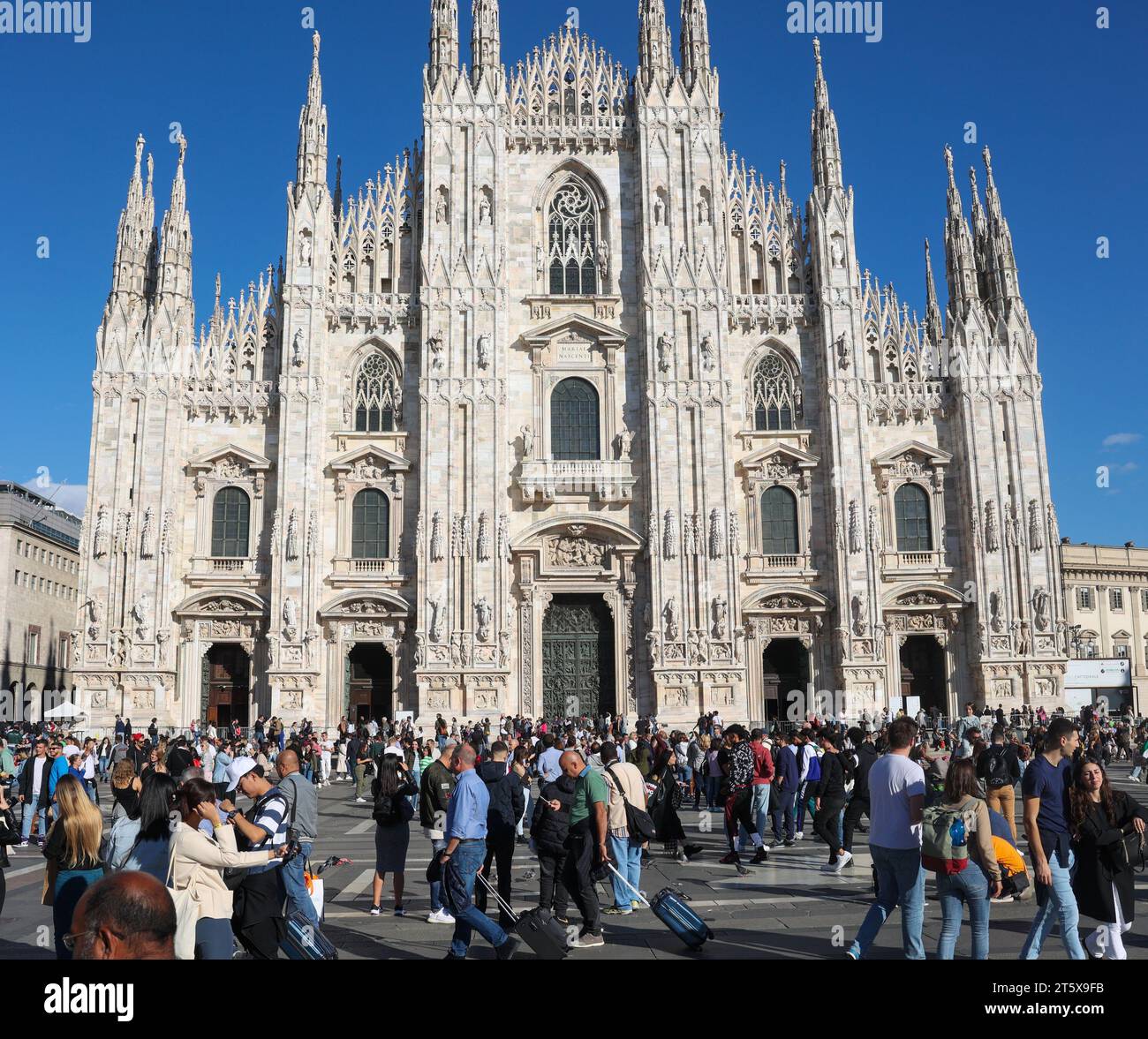 MILAN, ITALY - October 22, 2022: Milan Duomo Cathedral. People walking ...