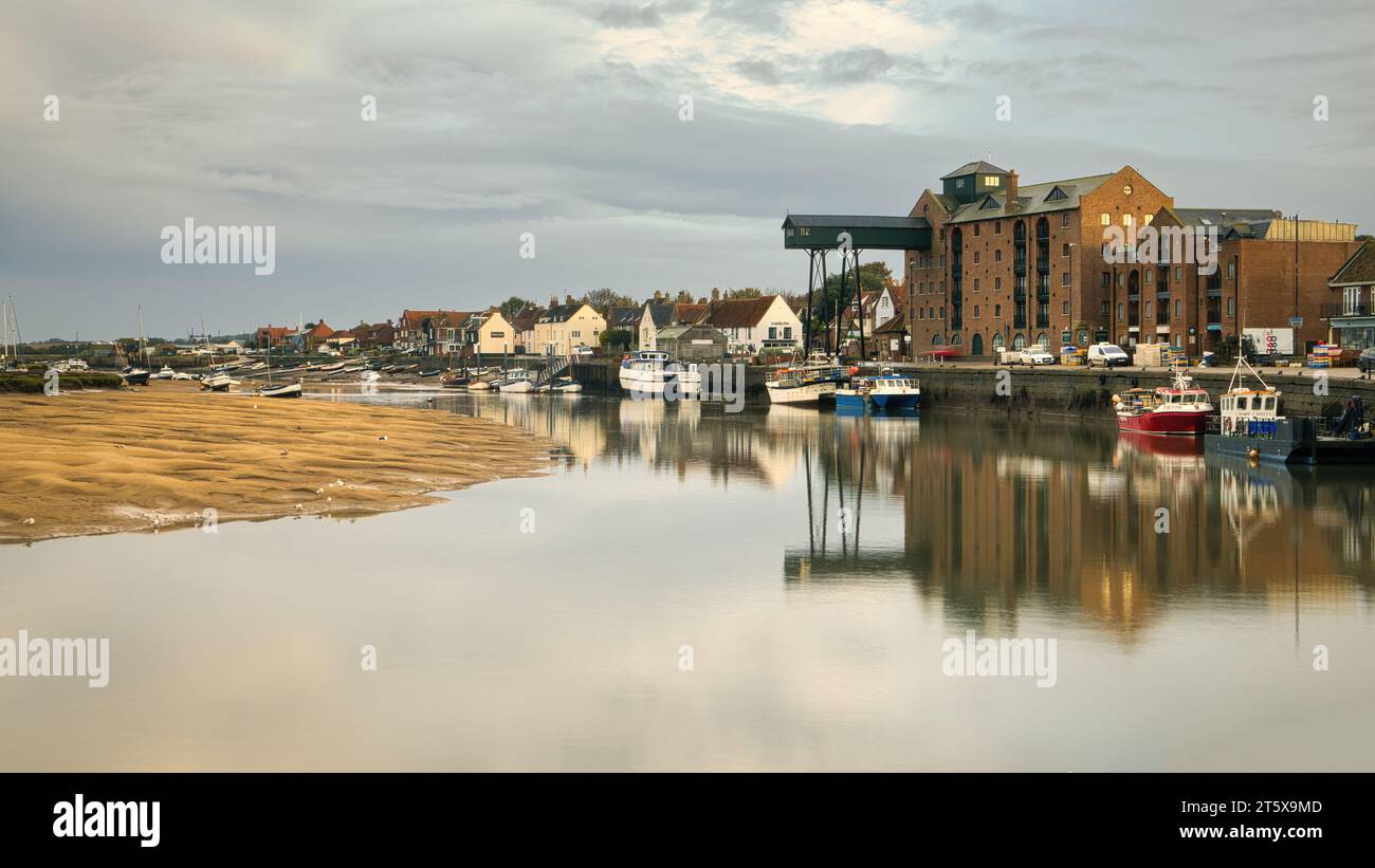The historic quayside at Wells Next the Sea on the North Norfolk coast ...