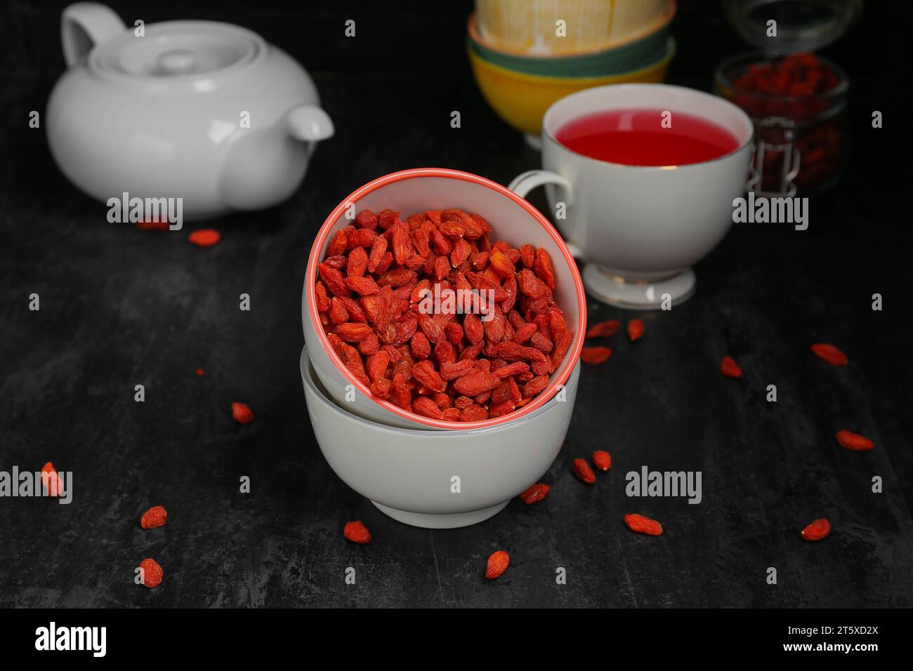 Black chinese wolfberry tea hi-res stock photography and images - Alamy