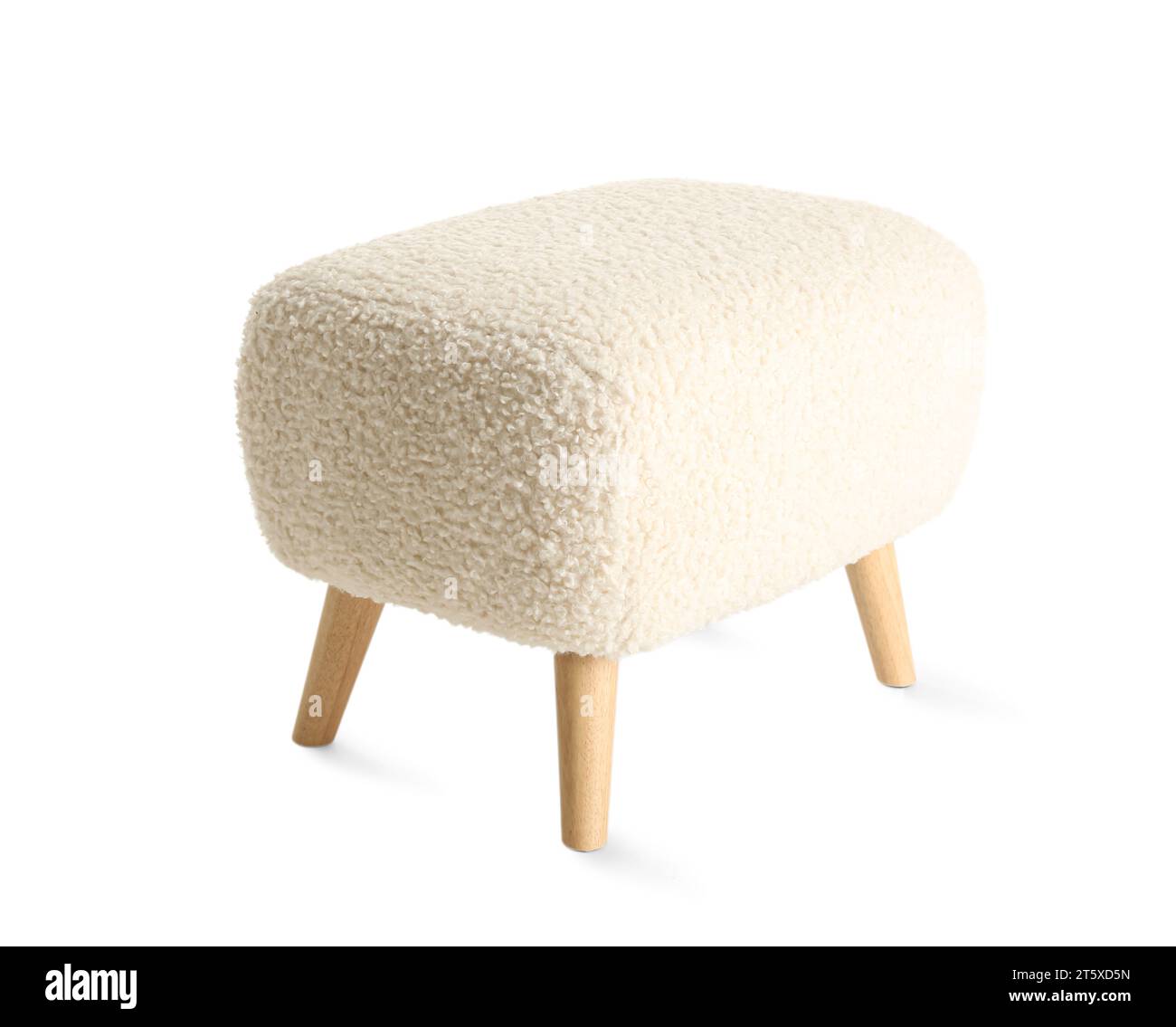 Soft pouf chair on white background Stock Photo - Alamy