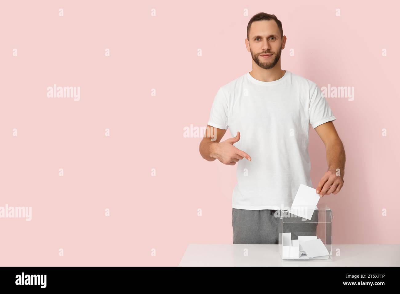 Ballot box man pointing hi-res stock photography and images - Alamy