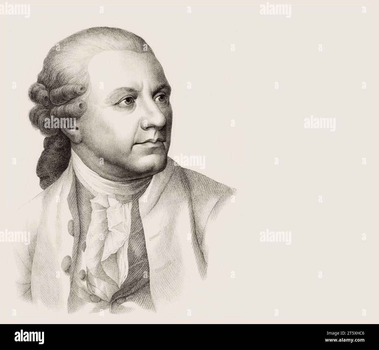 Portrait of Friedrich Gottlieb Klopstock, 1724 - 1803, German poet ...