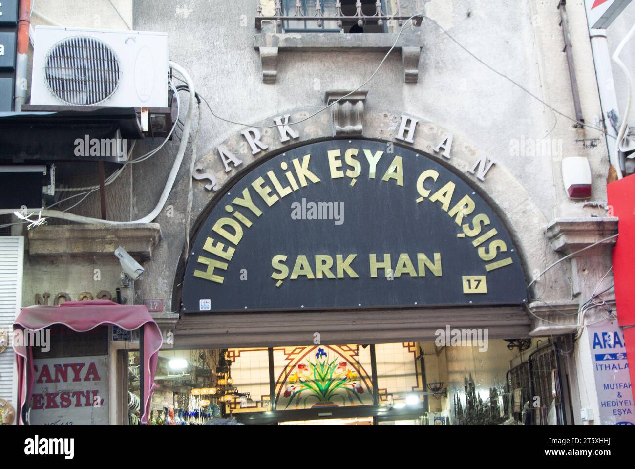 Istanbul, Turkey, The entrance of deppartment store with Souvenir shop ...