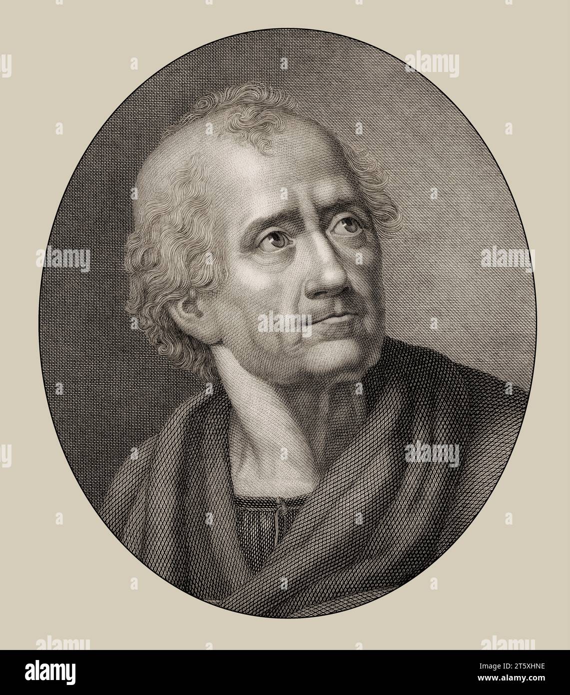 Portrait of Friedrich Gottlieb Klopstock, 1724 - 1803, German poet ...