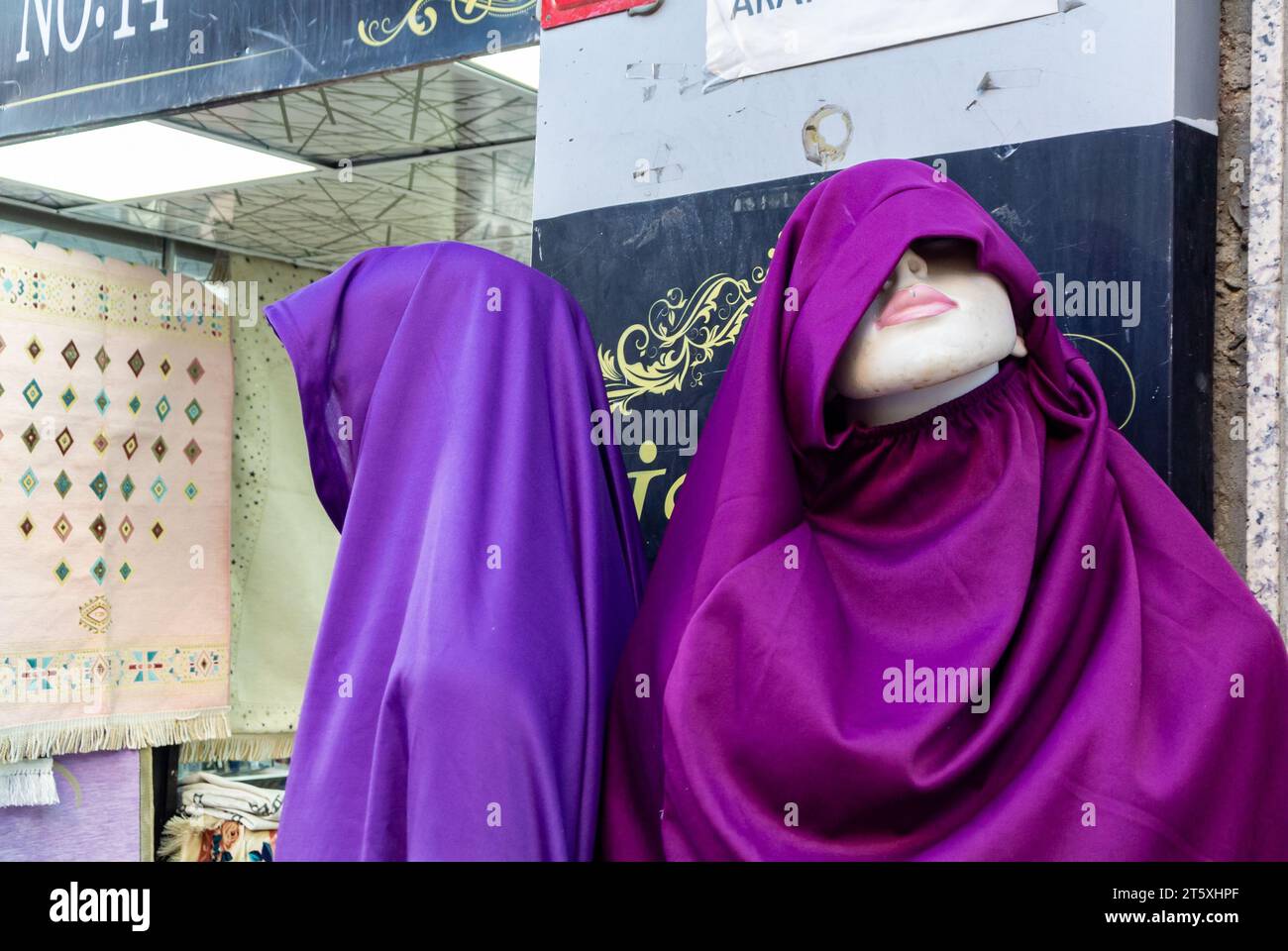 Istanbul, Turkey, Hijab on dummy at a store in the street of Istanbul ...