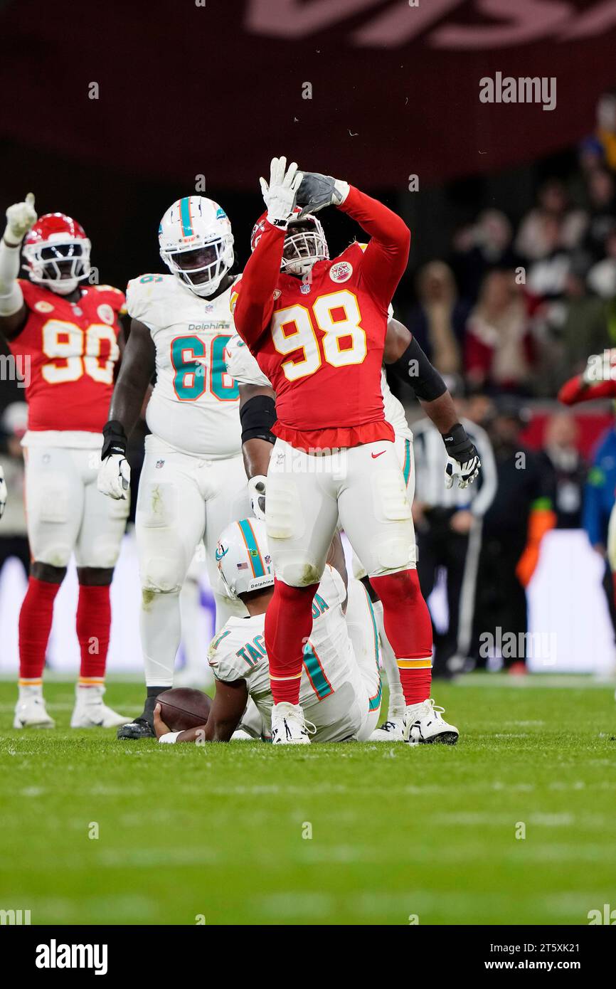 Kansas City Chiefs defensive tackle Tershawn Wharton (98) celebrates ...