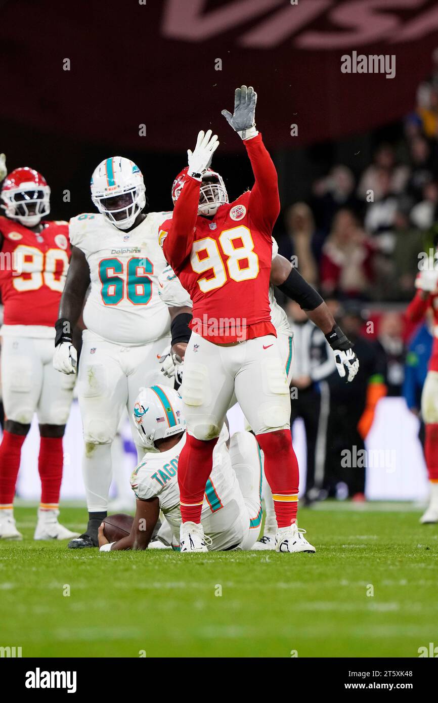 Kansas City Chiefs defensive tackle Tershawn Wharton (98) celebrates ...