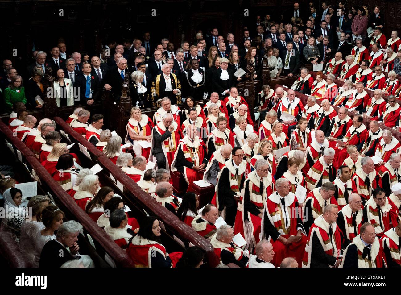 Members of the House of Commons and Lords during the State Opening of ...