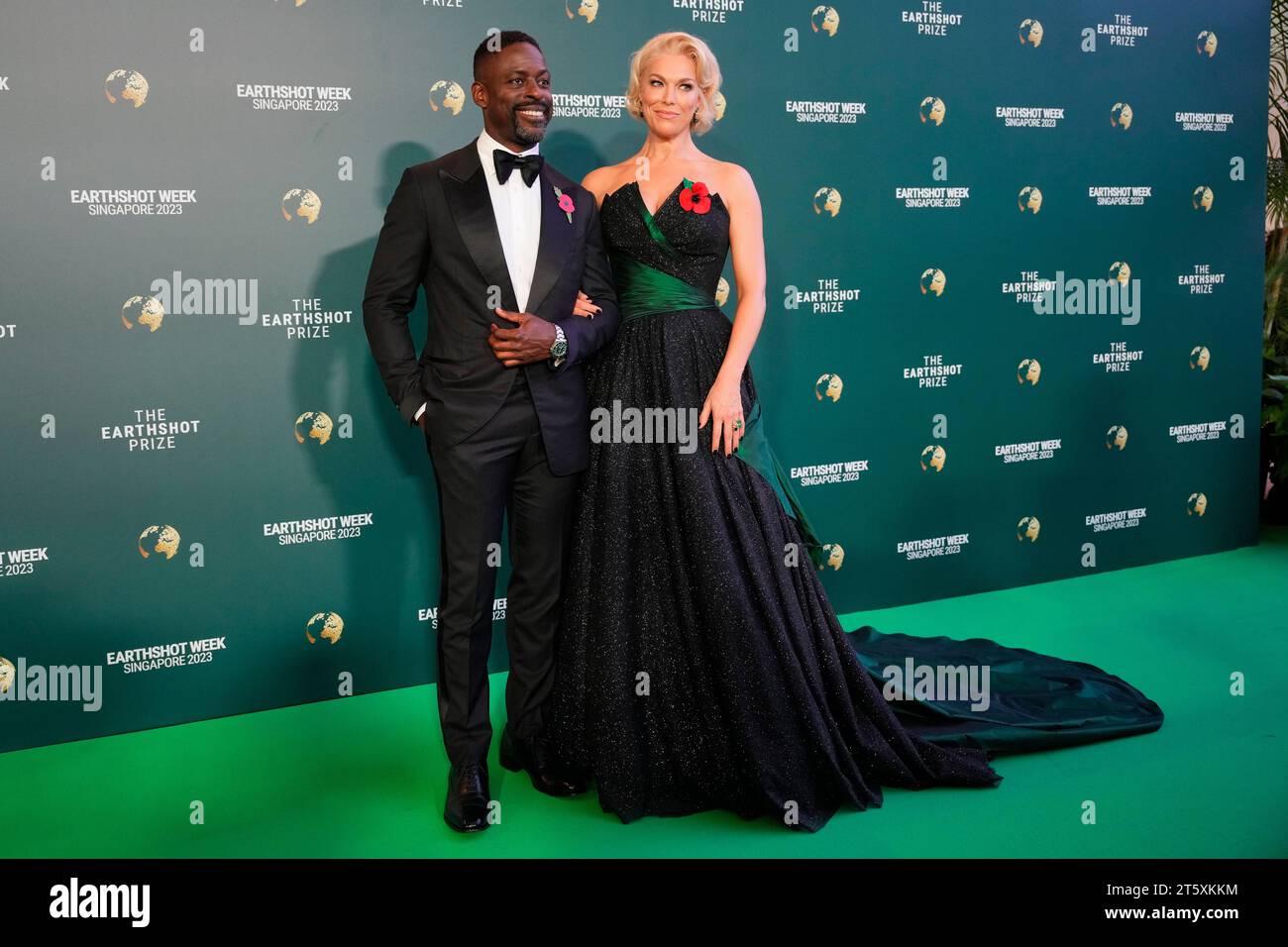 British actress Hannah Waddingham, right, and U.S. actor Sterling K ...