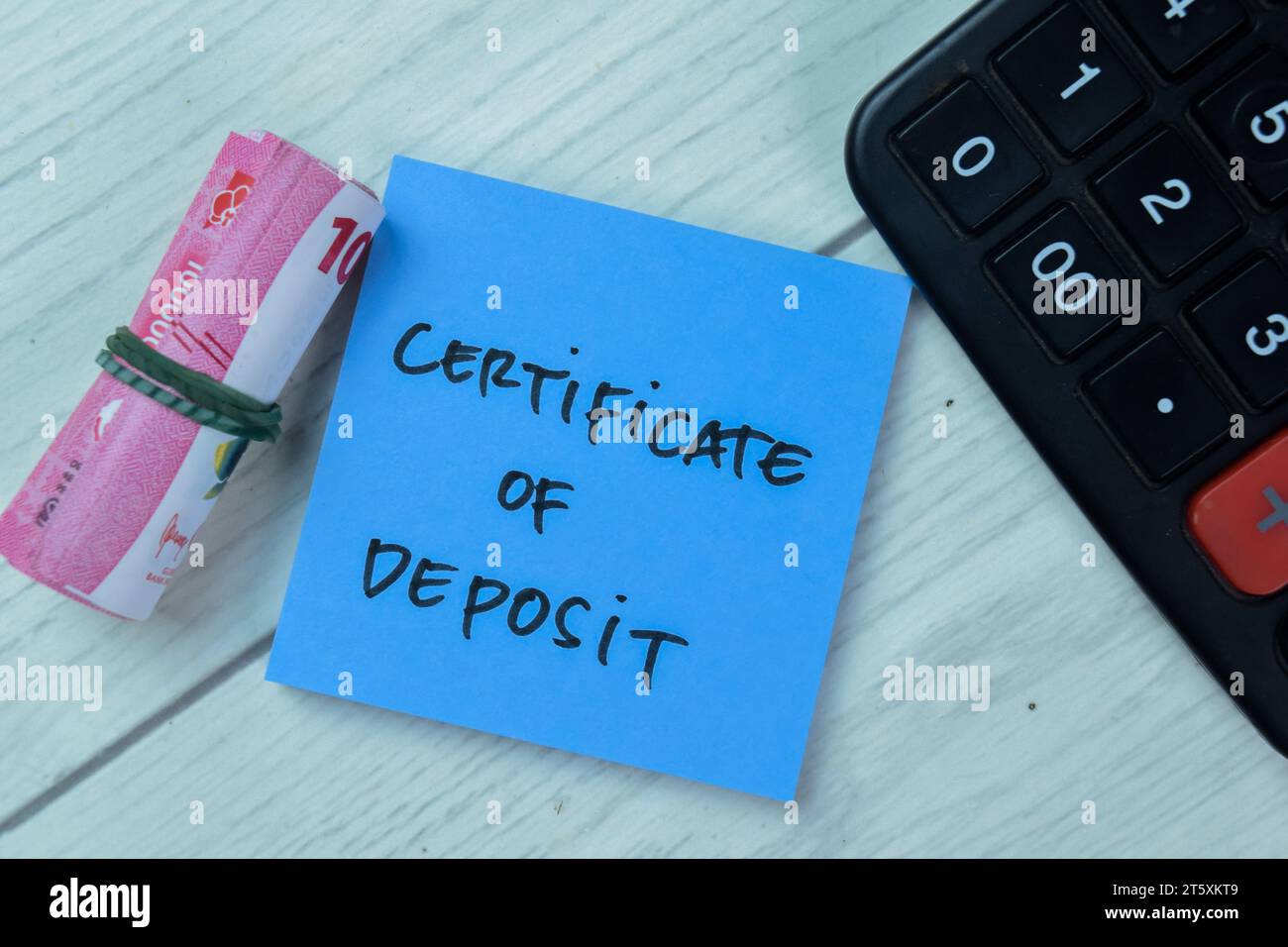Concept of Certificate Of Deposit write on sticky notes with Indonesian ...