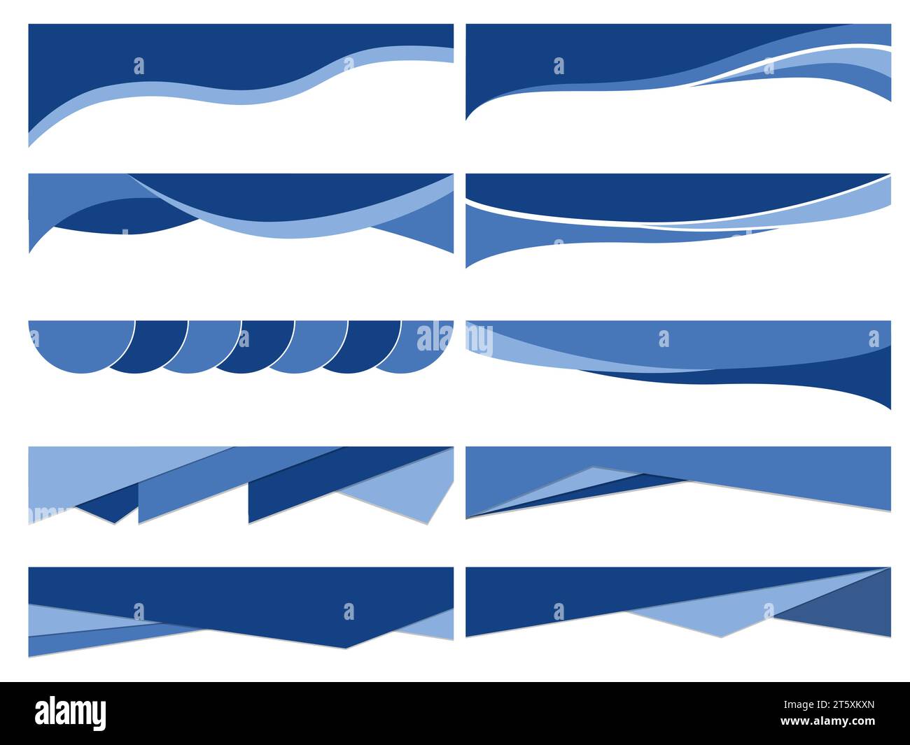 Divider Header for App, Banners or Posters. Set of Template Dividers Shapes for Website. Curve ...