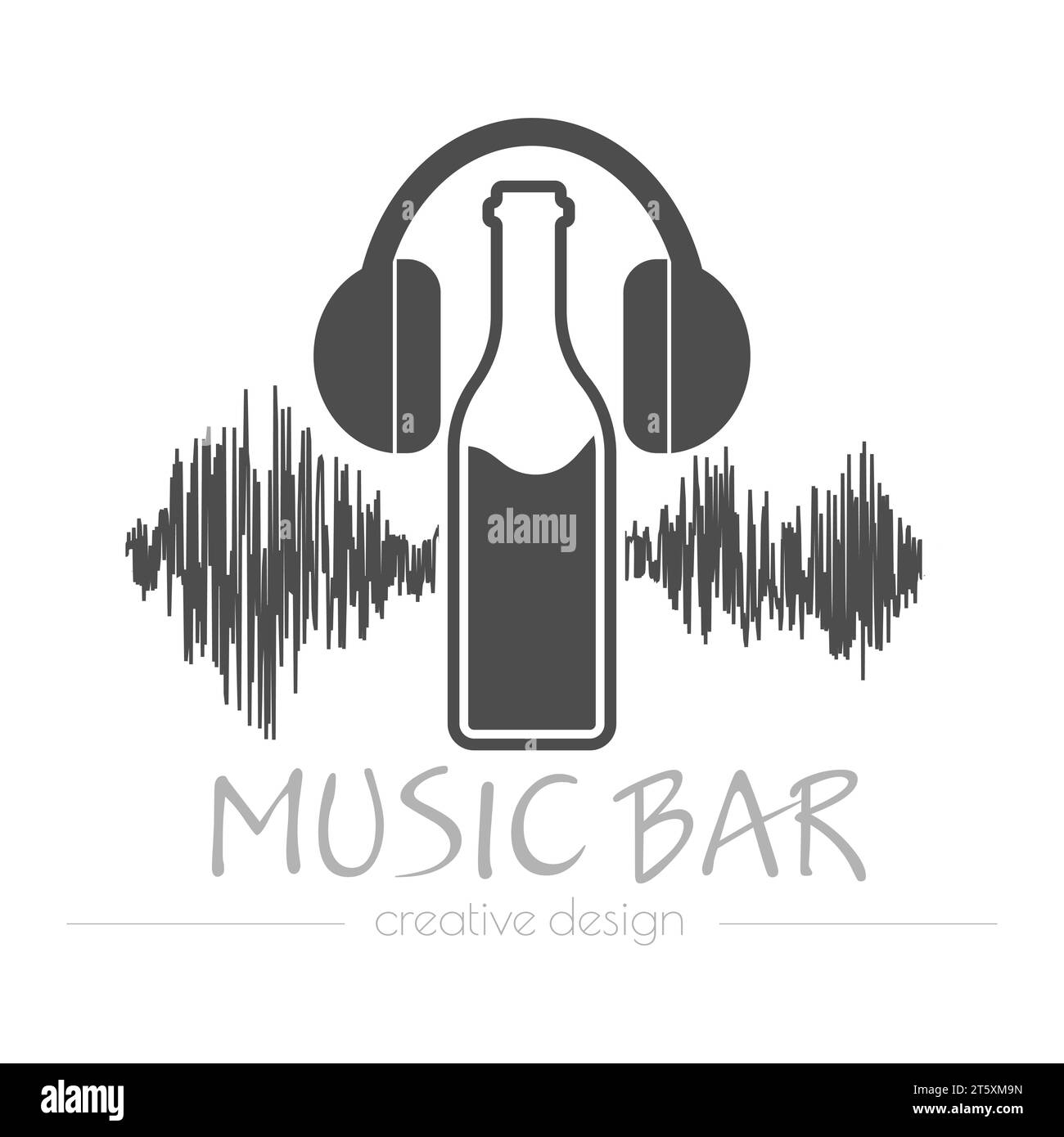 Music logo. Monochrome template for sticker, business card, letterhead ...