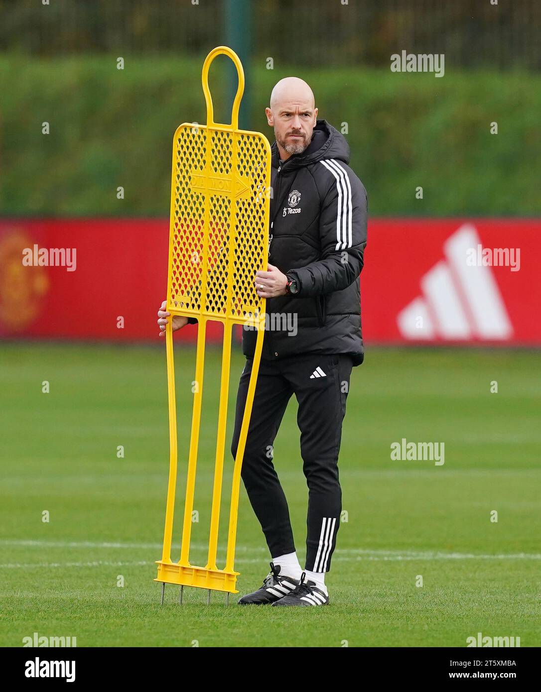 Manchester United manager Erik ten Hag during a training session at the ...