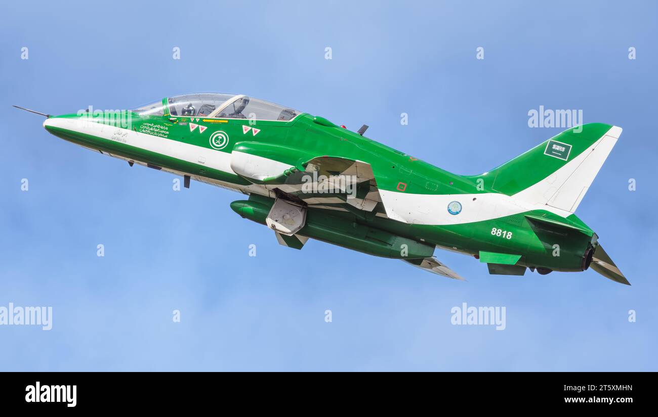 A Saudi Hawk BAE Hawk Mk.65 trainer jet during their display at RIAT ...