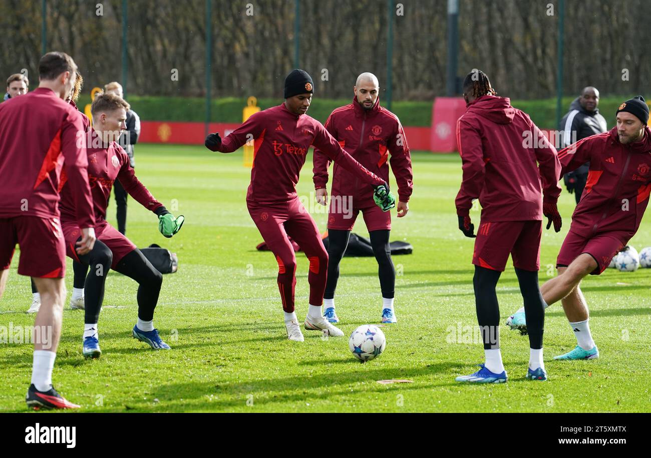 Manchester United's Marcus Rashford during a training session at the ...
