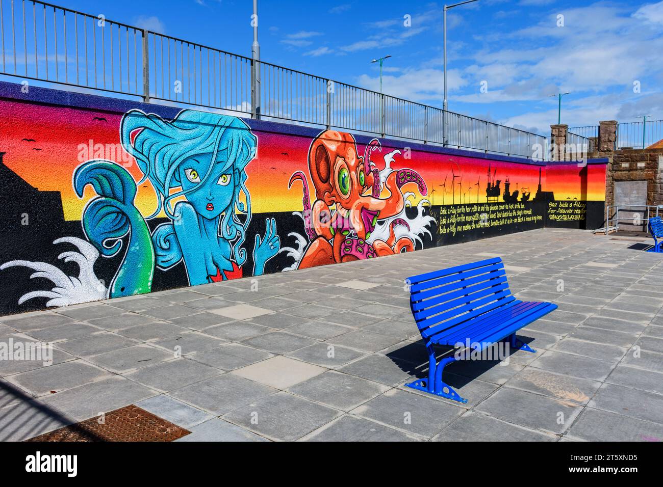 Wall mural on the esplanade, Aberdeen, Scotland, UK Stock Photo - Alamy