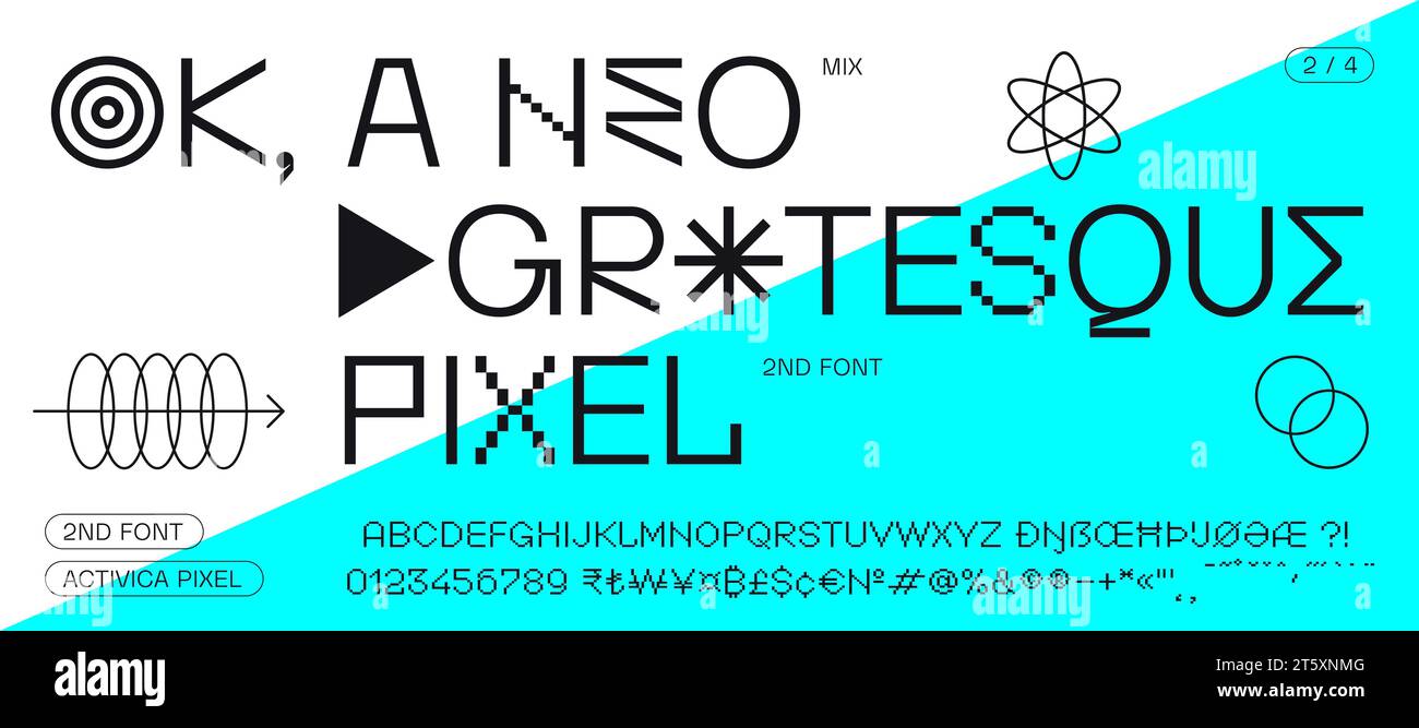 Headline alphabet Neo grotesque sans serif alphabet with graphic ...