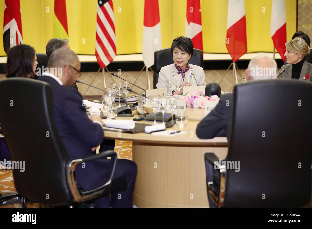 A working dinner of G7 Foreign Ministers' Meeting is held at Iikura ...