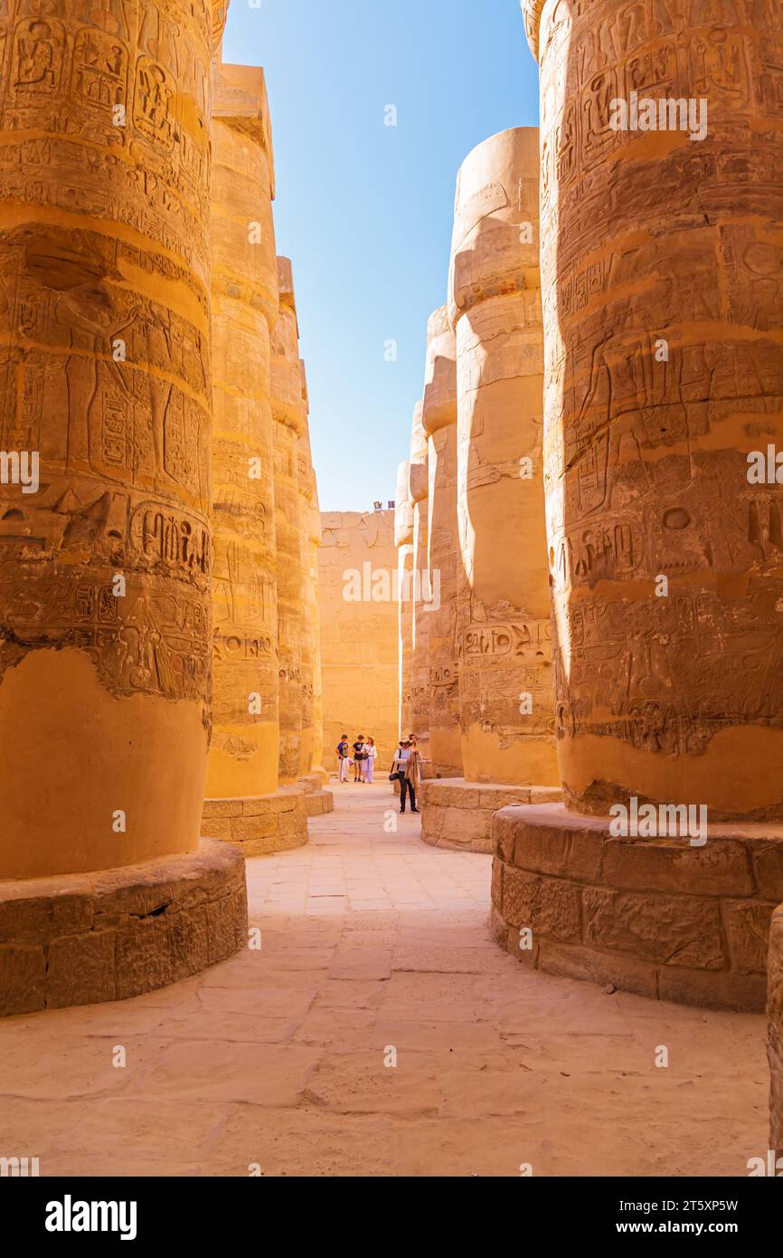 Ancient temple complex of Karnak. Hypostyle hall. Luxor, Egypt ...