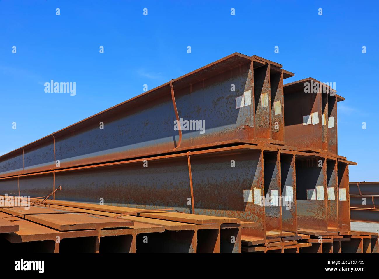 H shape steel pile in freight terminal Stock Photo - Alamy