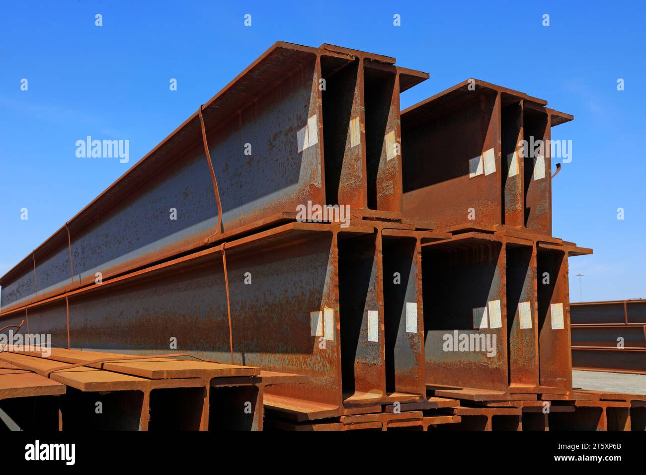 H shape steel pile in freight terminal Stock Photo - Alamy