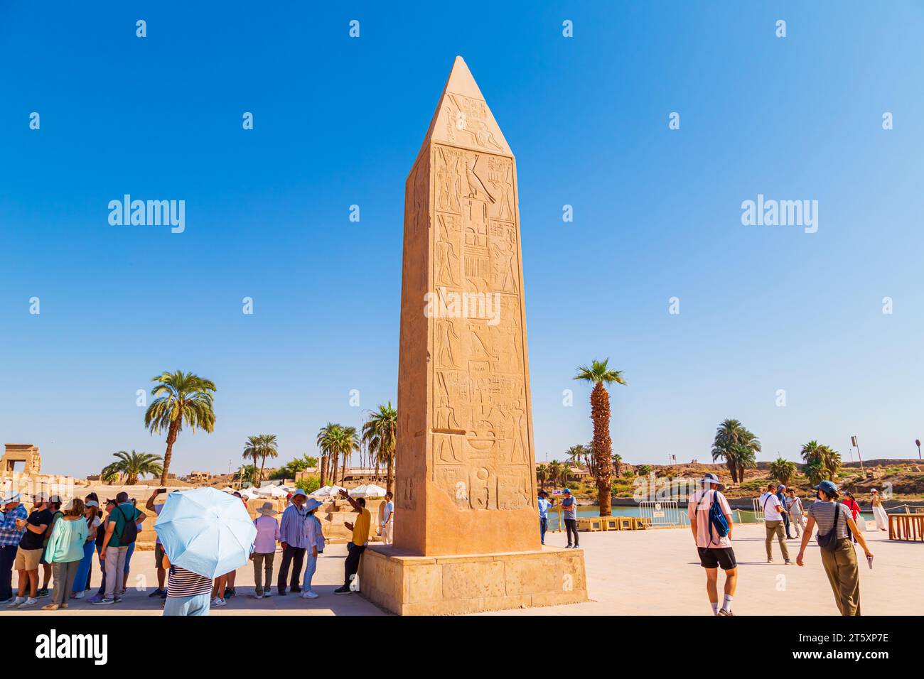 Ancient temple complex of Karnak. Obelisk. Luxor, Egypt – October 21 ...