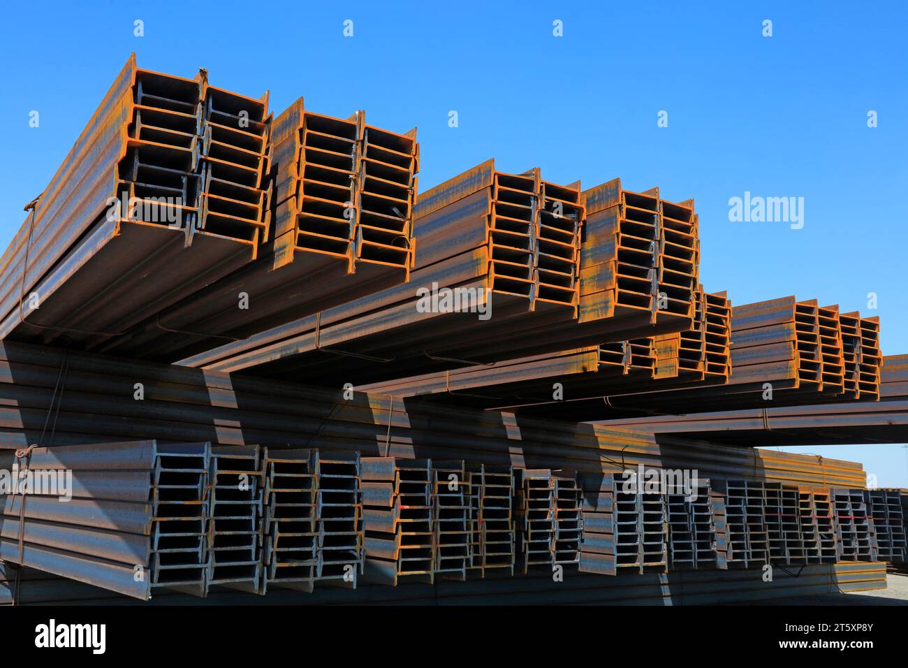 H shape steel pile in freight terminal Stock Photo - Alamy