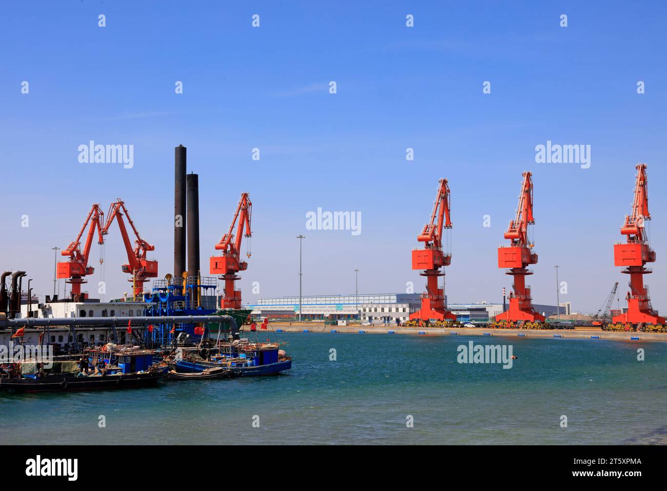 Engineering ship anchored at the dock Stock Photo - Alamy