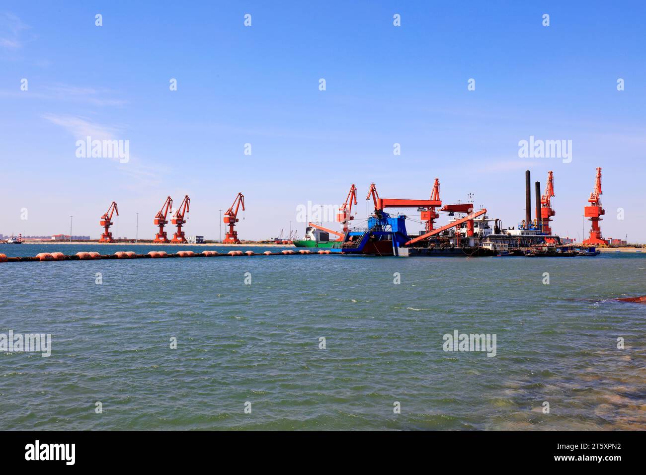 Engineering ship anchored at the dock Stock Photo - Alamy