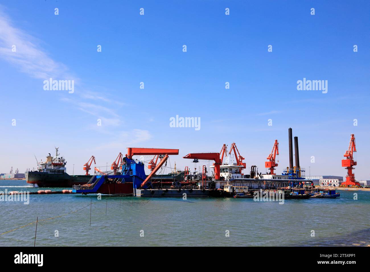 Engineering ship anchored at the dock Stock Photo - Alamy