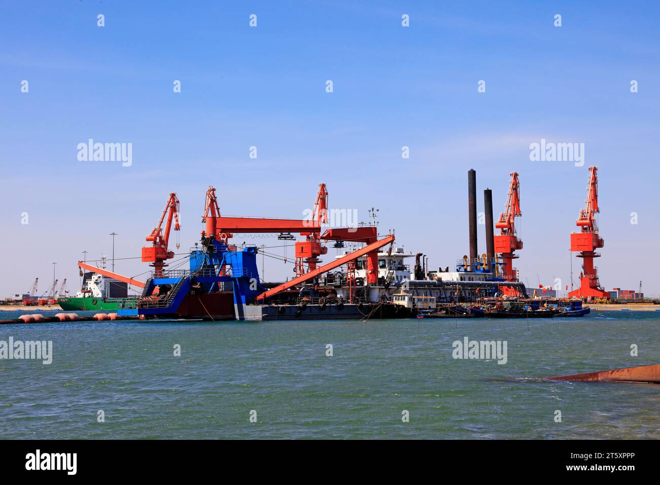 Engineering ship anchored at the dock Stock Photo - Alamy