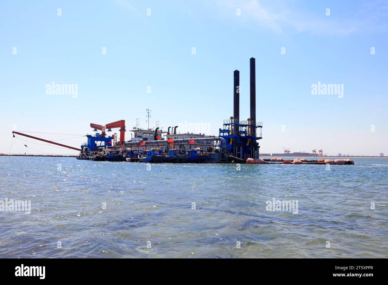 Engineering ship anchored at the dock Stock Photo - Alamy