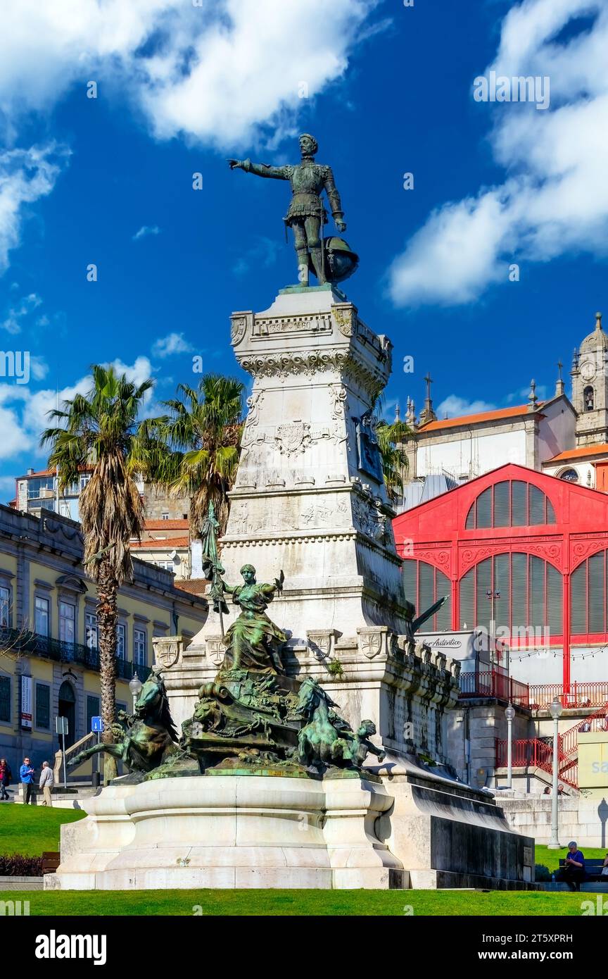 Porto, Portugal, Monument of Prince Henry the Navigator. The sculpture ...