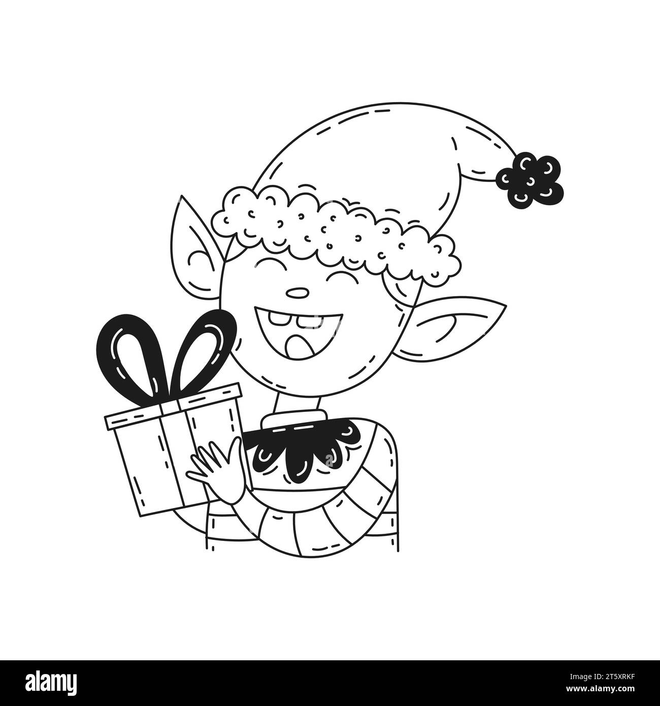 Boy christmas drawing Black and White Stock Photos & Images - Alamy