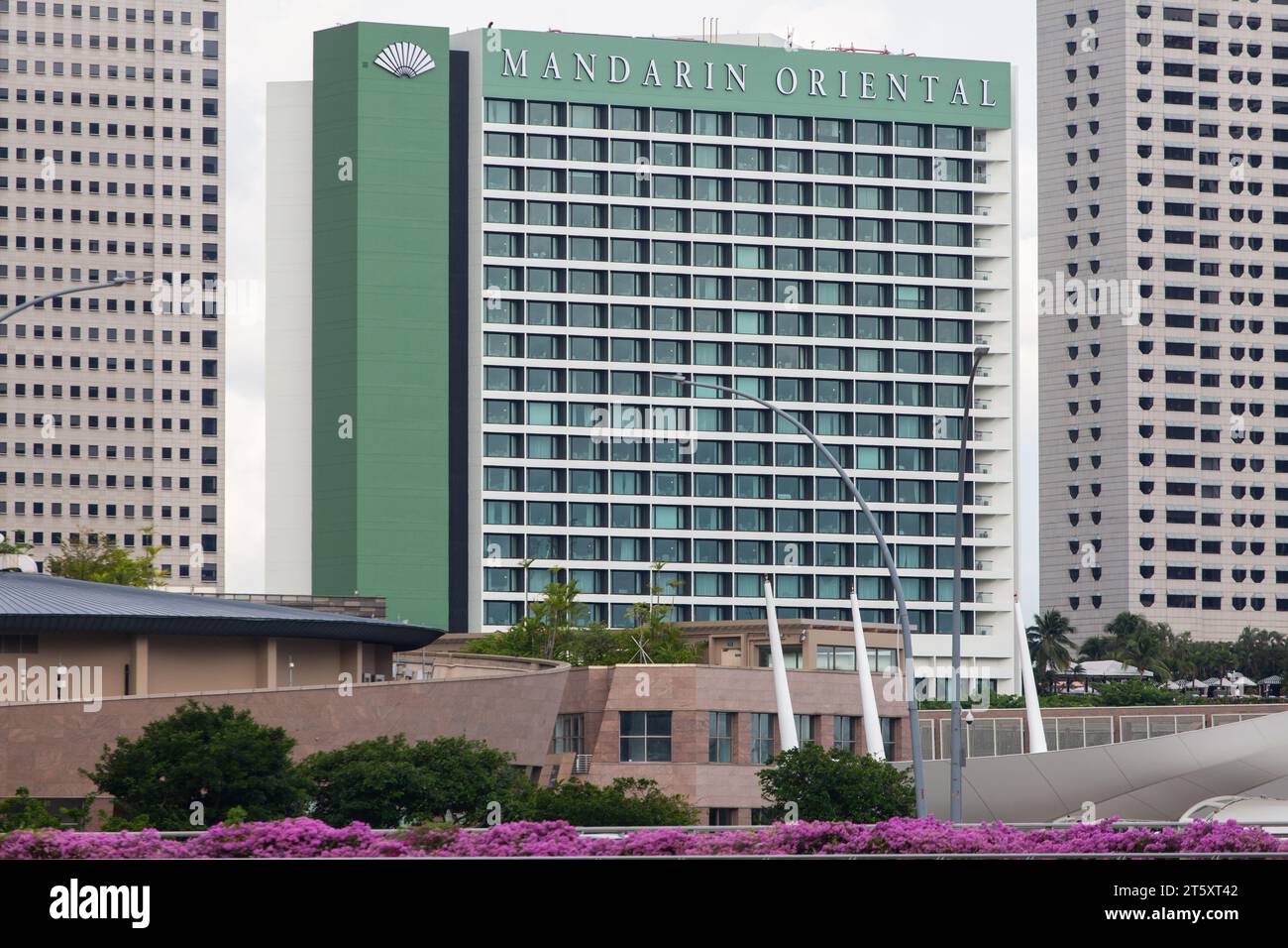 Mandarin Oriental hotel facade was given a new paint job. it was ...