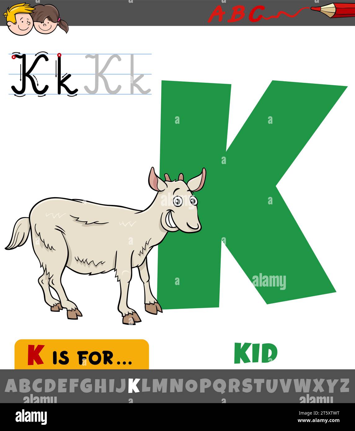 Cartoon kid alphabet hi-res stock photography and images - Alamy