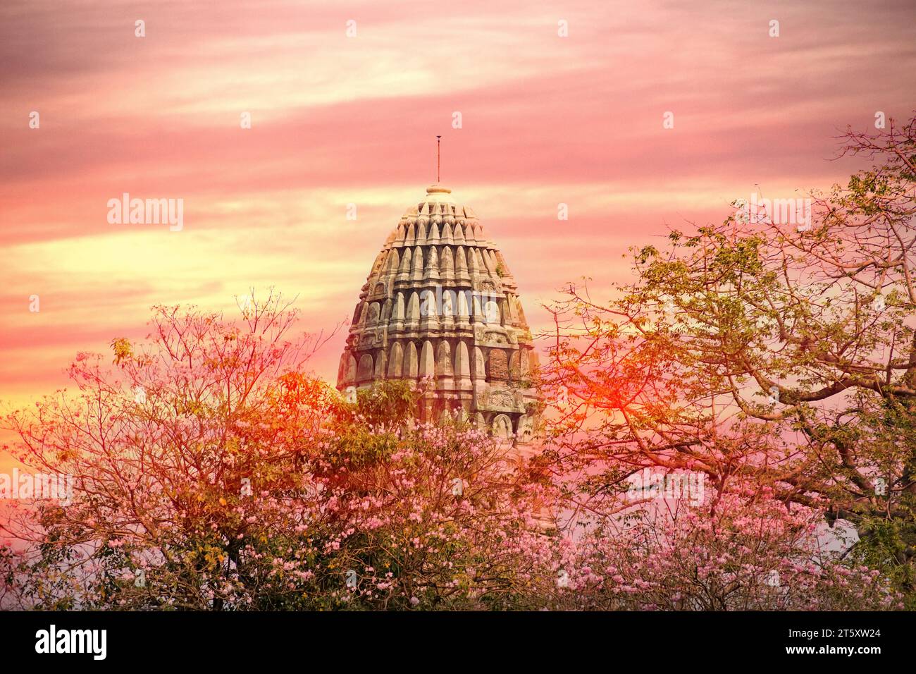 Ruins of Buddhist ancient shikhara, dagoba, stupa in southern Thailand ...
