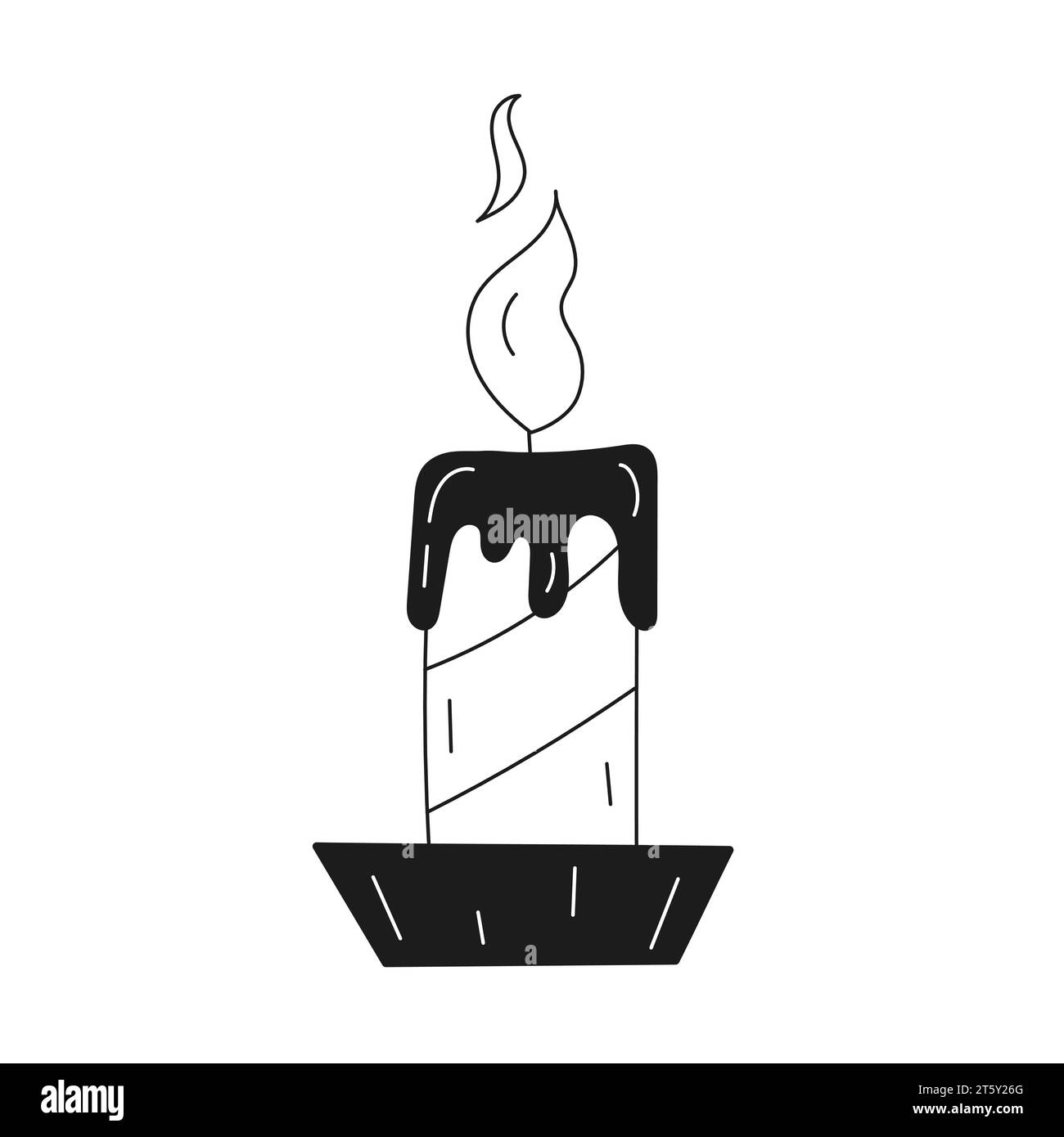 Cute Christmas candle in doodle style Stock Vector Image & Art - Alamy