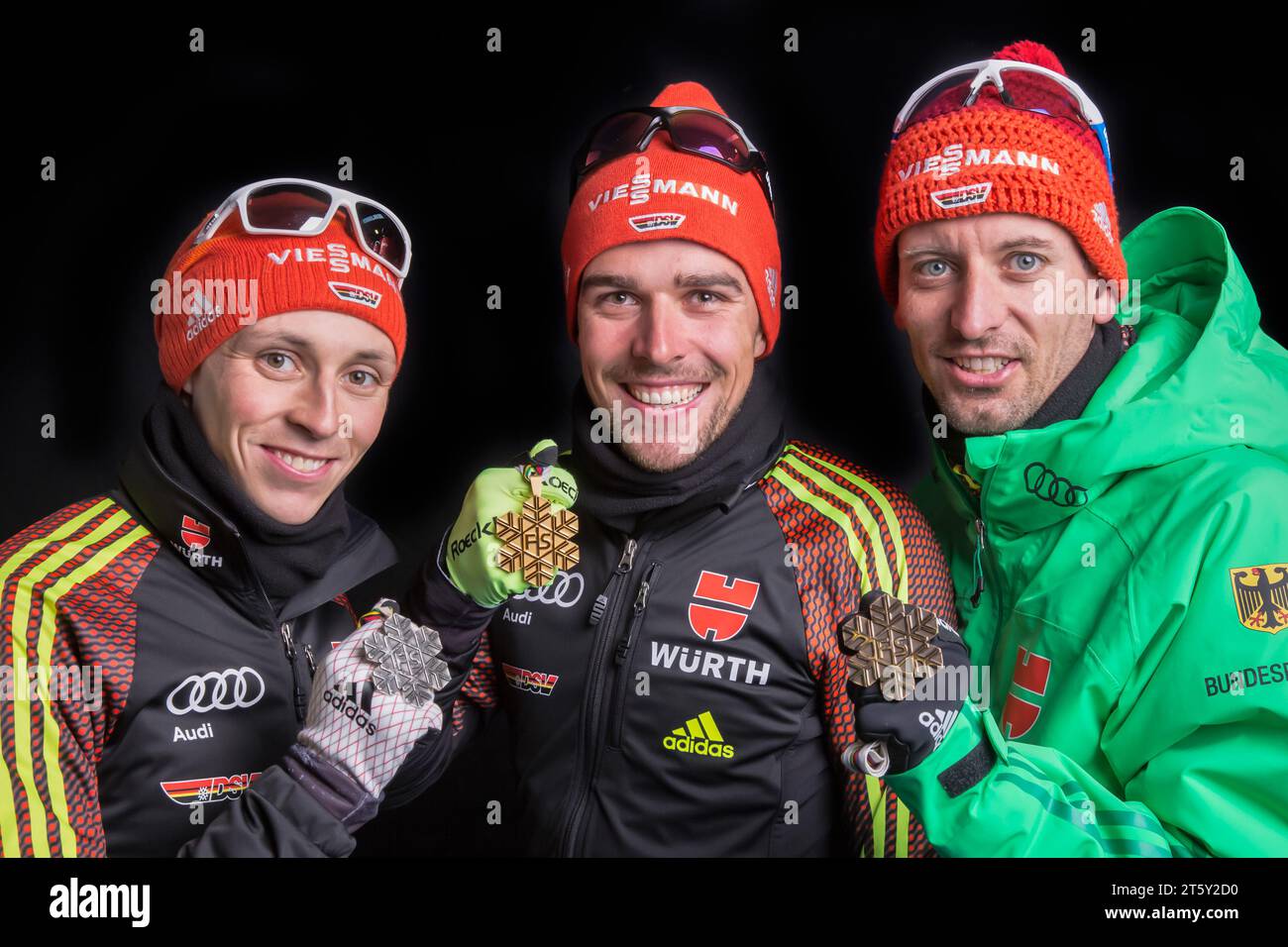 Eric Frenzel (GER) Johannes Rydzek (GER) Weltmeister mit Goldmedaille ...