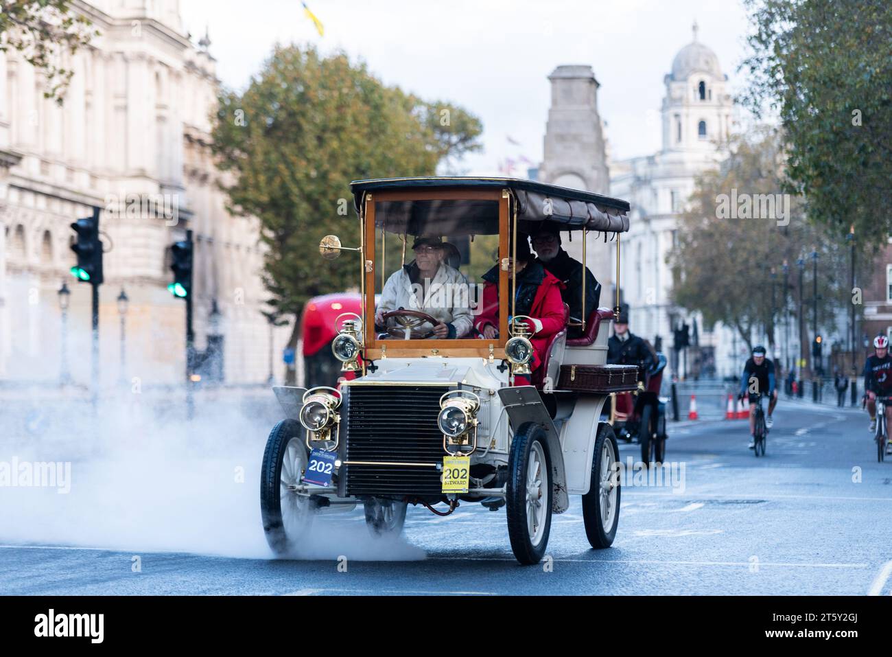 1903 White steam car participating in the London to Brighton veteran ...