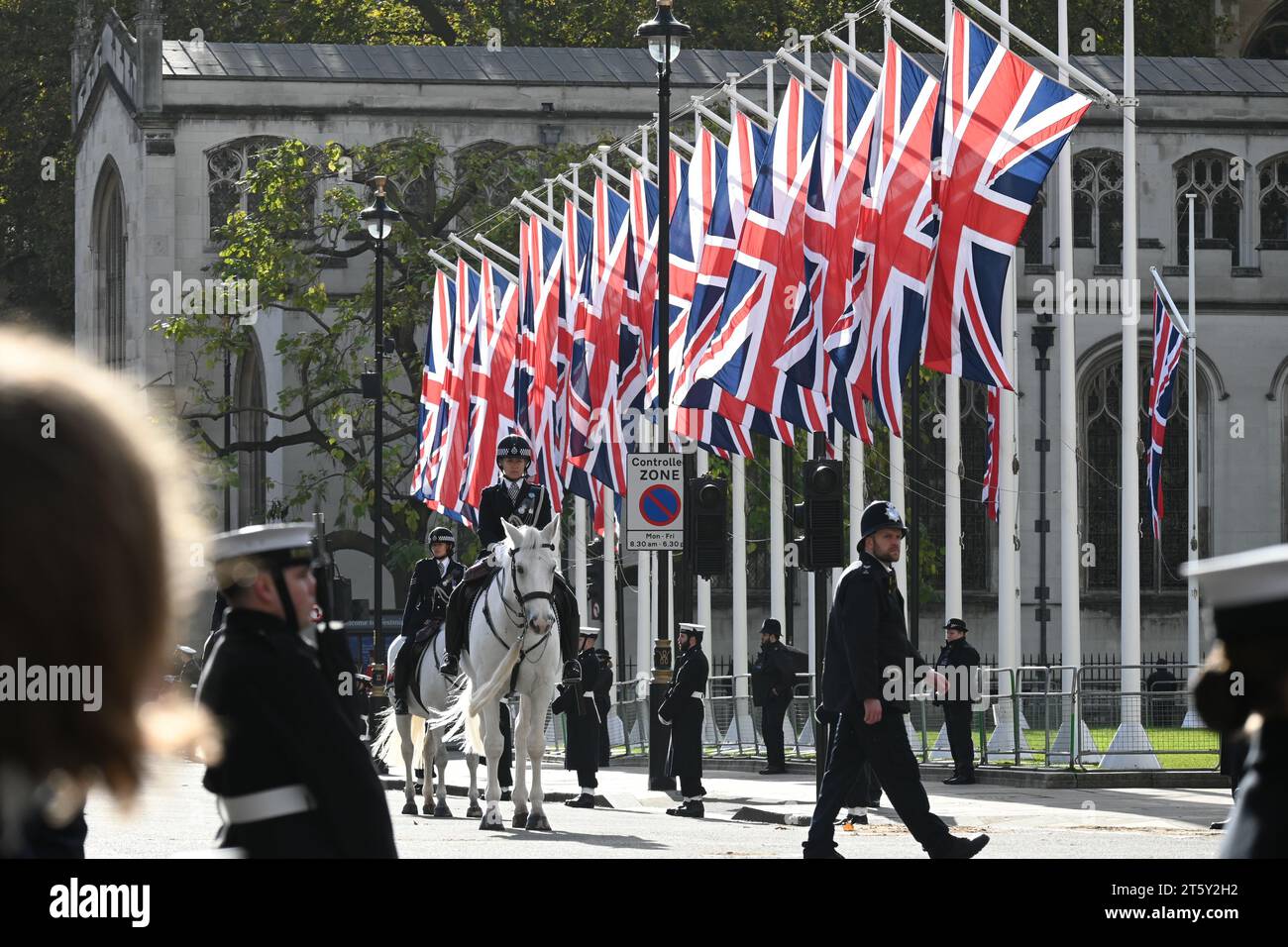 Whitehall, London, UK. 7th Nov, 2023. HRH King Charles III return after ...