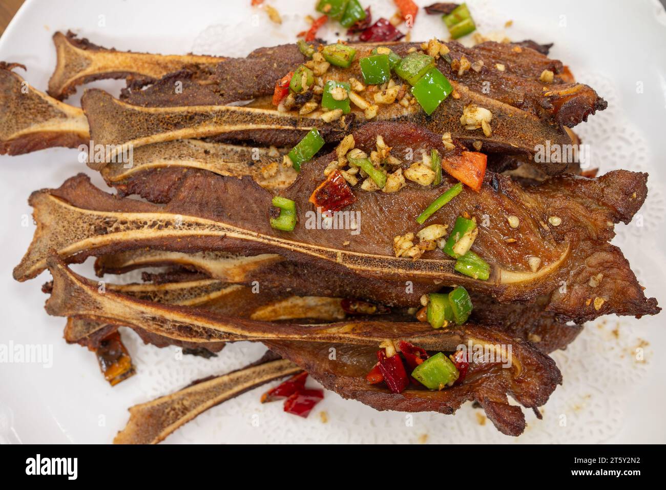 top view roasted pork chops Stock Photo - Alamy