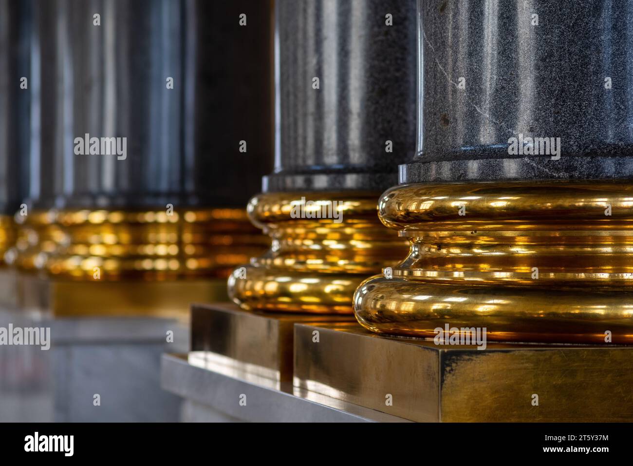 background: baroque monumental interior, gilded foundations of stone ...