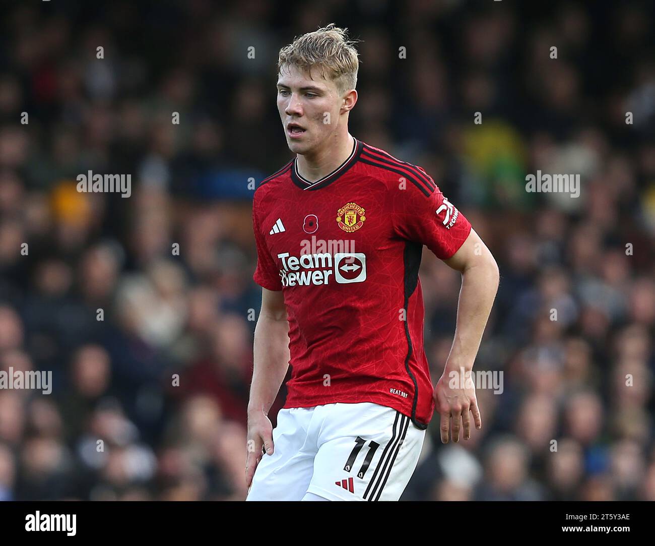 Rasmus Hojlund of Manchester United. - Fulham v Manchester United ...
