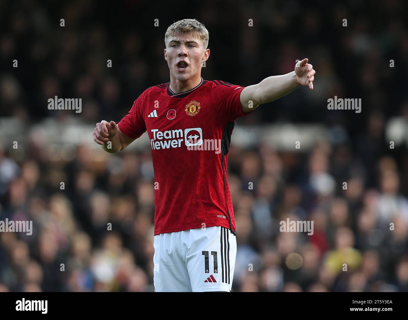 Rasmus Hojlund of Manchester United. - Fulham v Manchester United ...