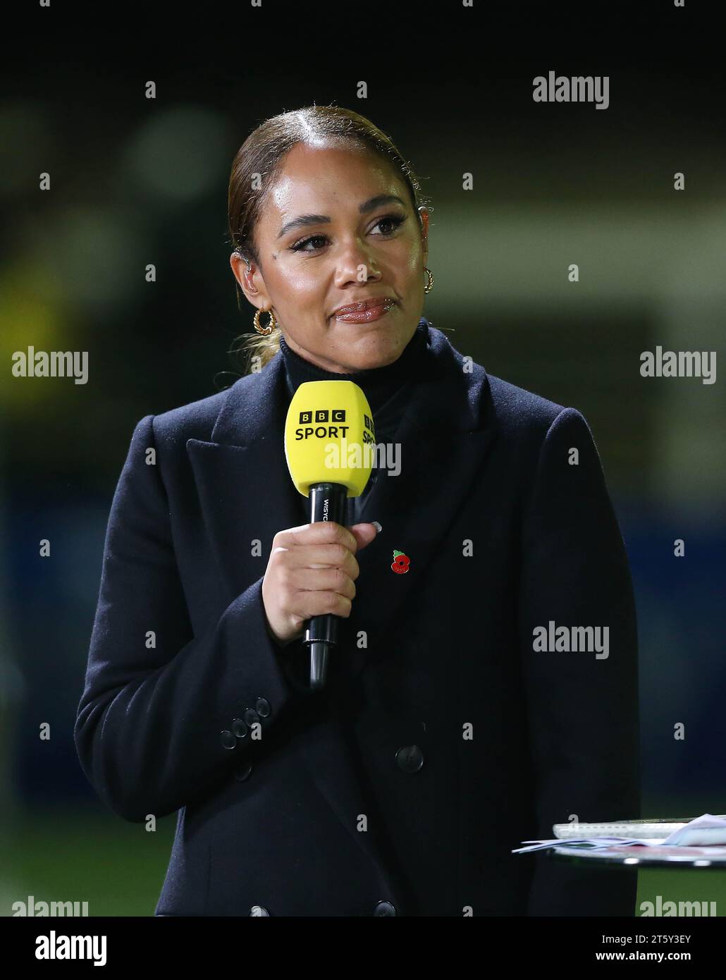 BBC TV Presenter Alex Scott. - Bromley v Blackpool, Emirates FA Cup ...