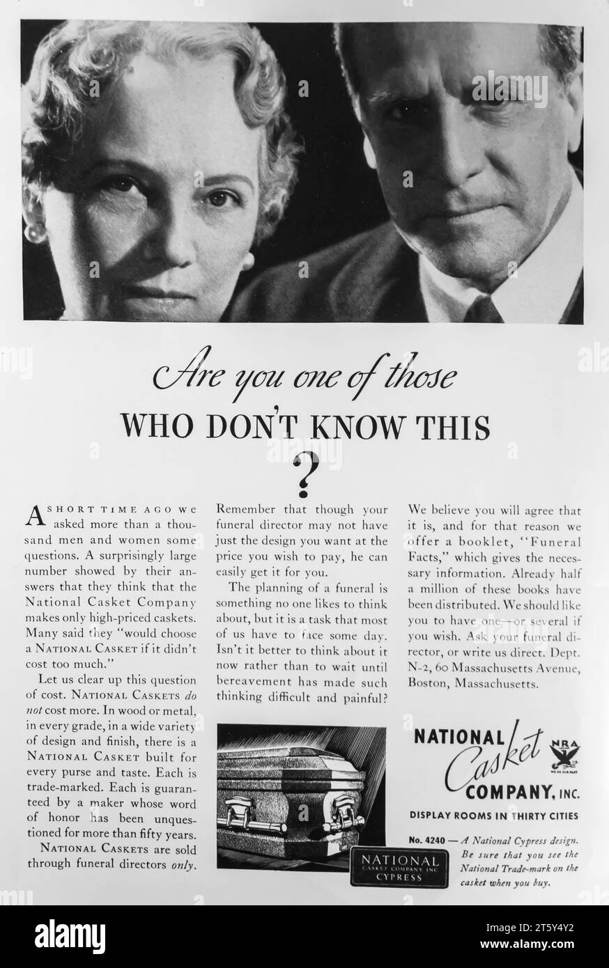 1930s funeral casket hi-res stock photography and images - Alamy