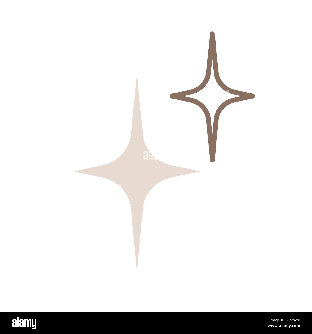 Simple Aesthetic Beige Winter Christmas shining magic star icon. Modern ...