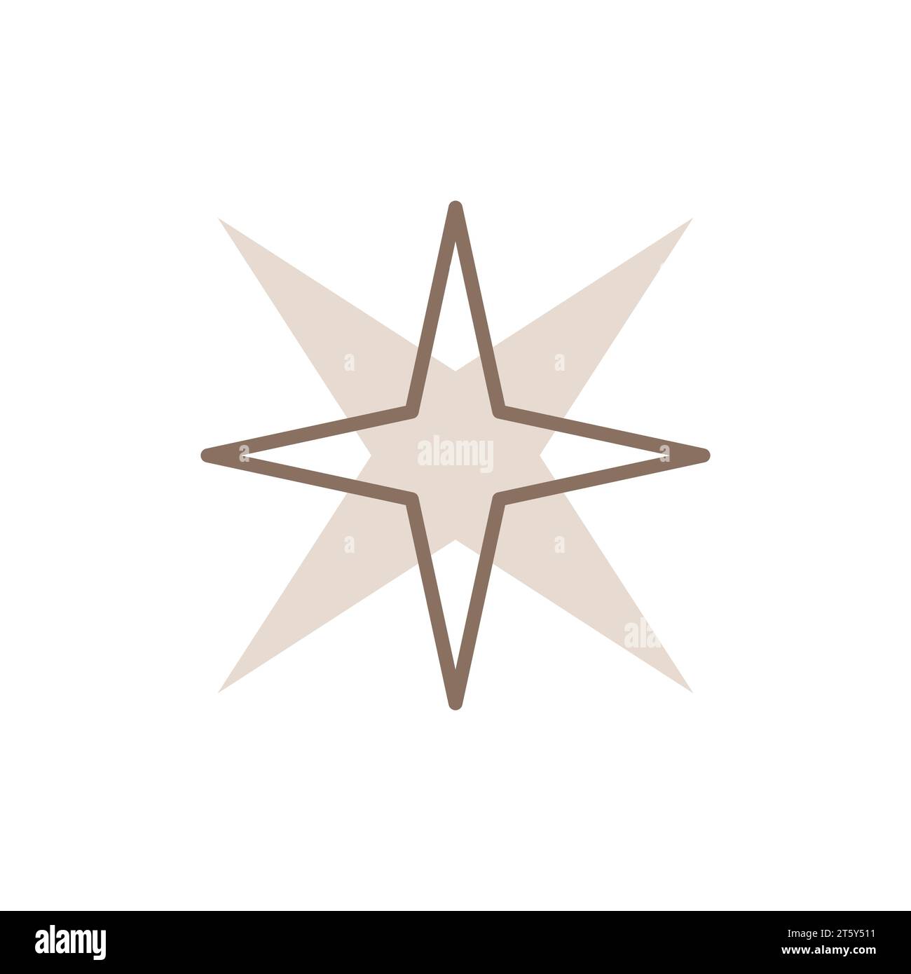 Simple Aesthetic Beige Winter Christmas shining magic star icon. Modern ...