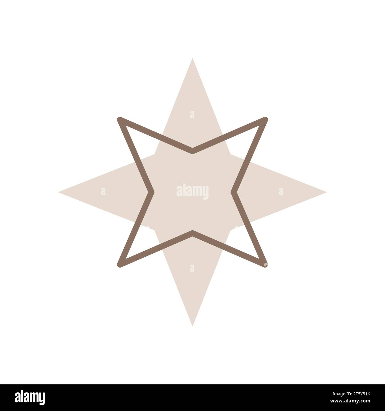 Simple Aesthetic Beige Winter Christmas shining magic star icon. Modern ...